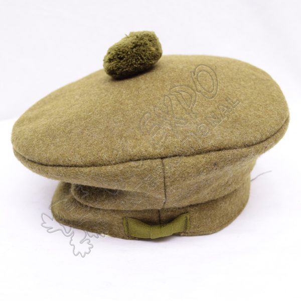 Canadian Khaki Military Bonnet with Canadian Khaki Pom Pom